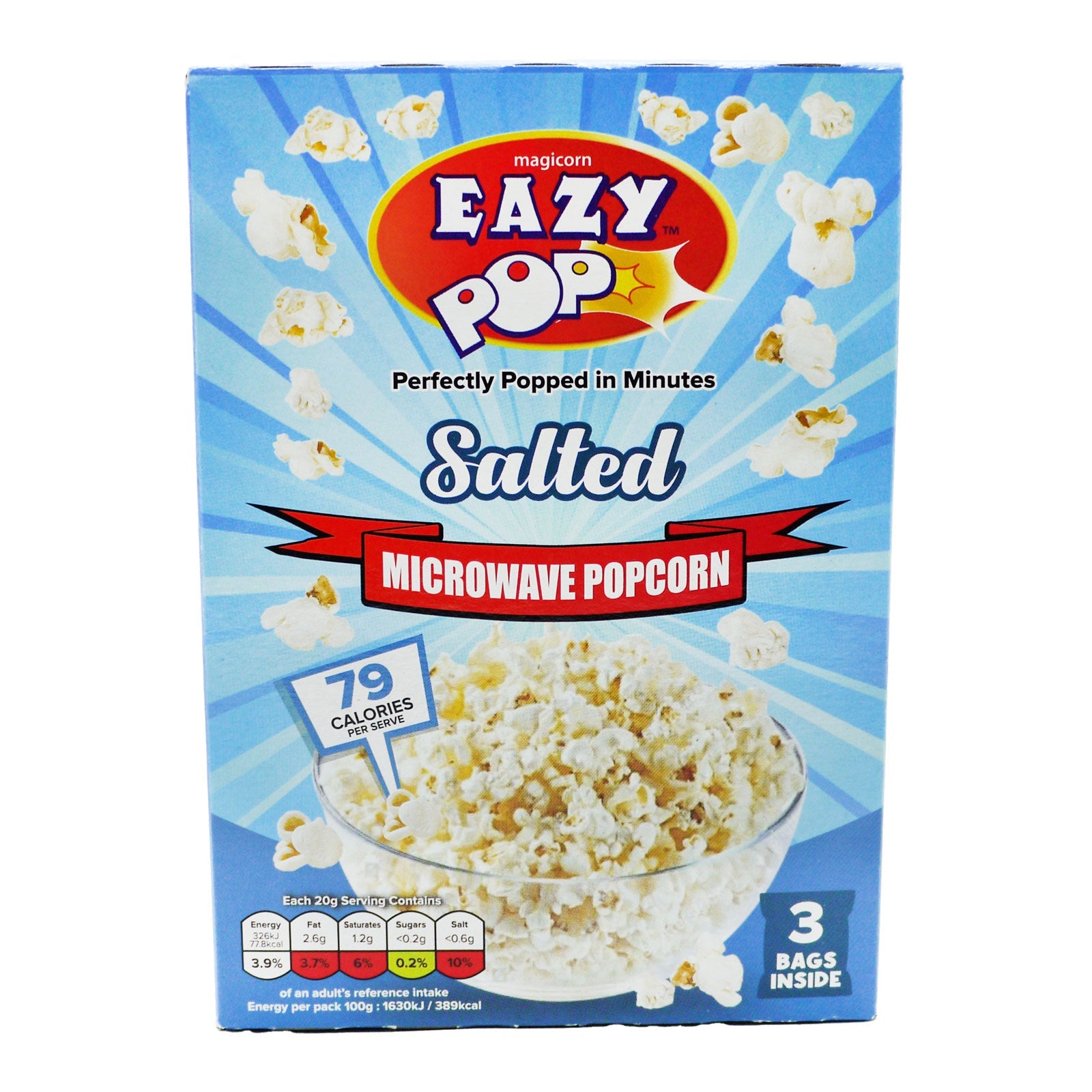 Eazy Pop Salted Microwave Popcorn 3 Pack – Movie Night Snack – The ...