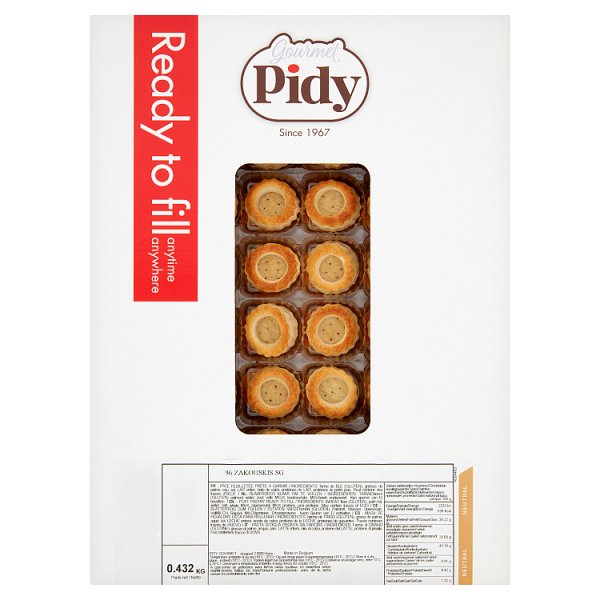 Pidy Gourmet Zakouskis 0.432kg – Ready to Fill Canape Pastry Cases ...